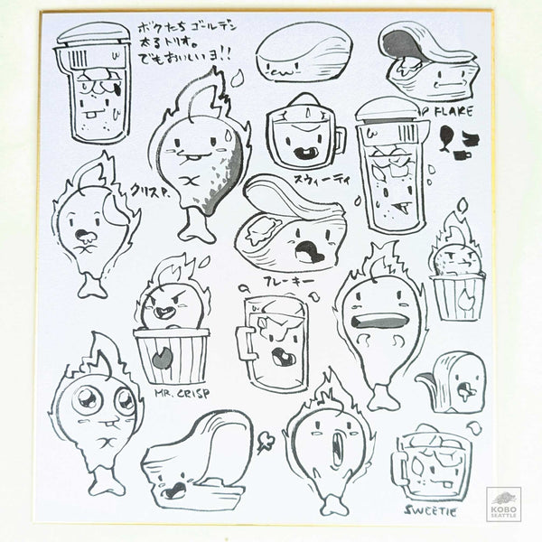 Enfu Original Shikishi Ink Drawing 18 - KoboSeattle