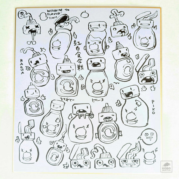 Enfu Original Shikishi Ink Drawing 21 - KoboSeattle